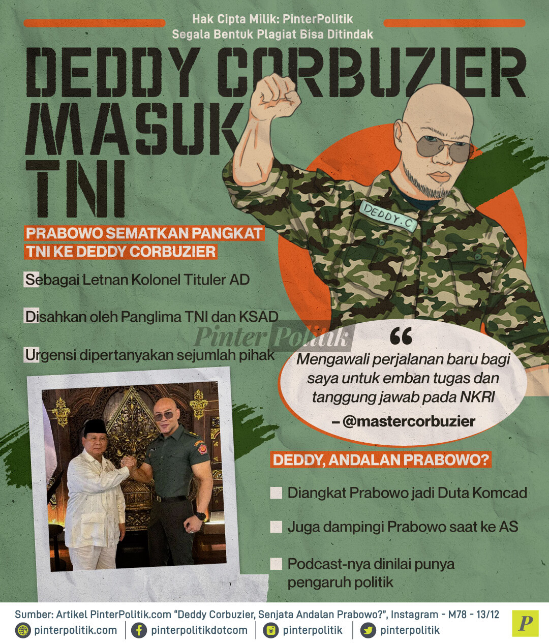 Deddy Corbuzier Masuk TNI